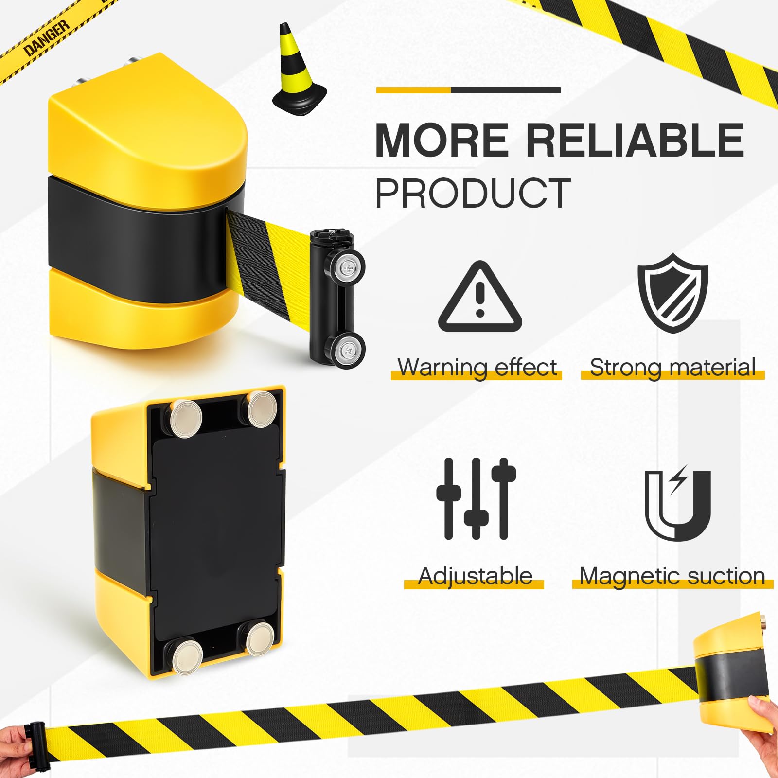 Wall Mount Safety Belts Barydat Magnetic Retractable Wall Barriers - 6 ...