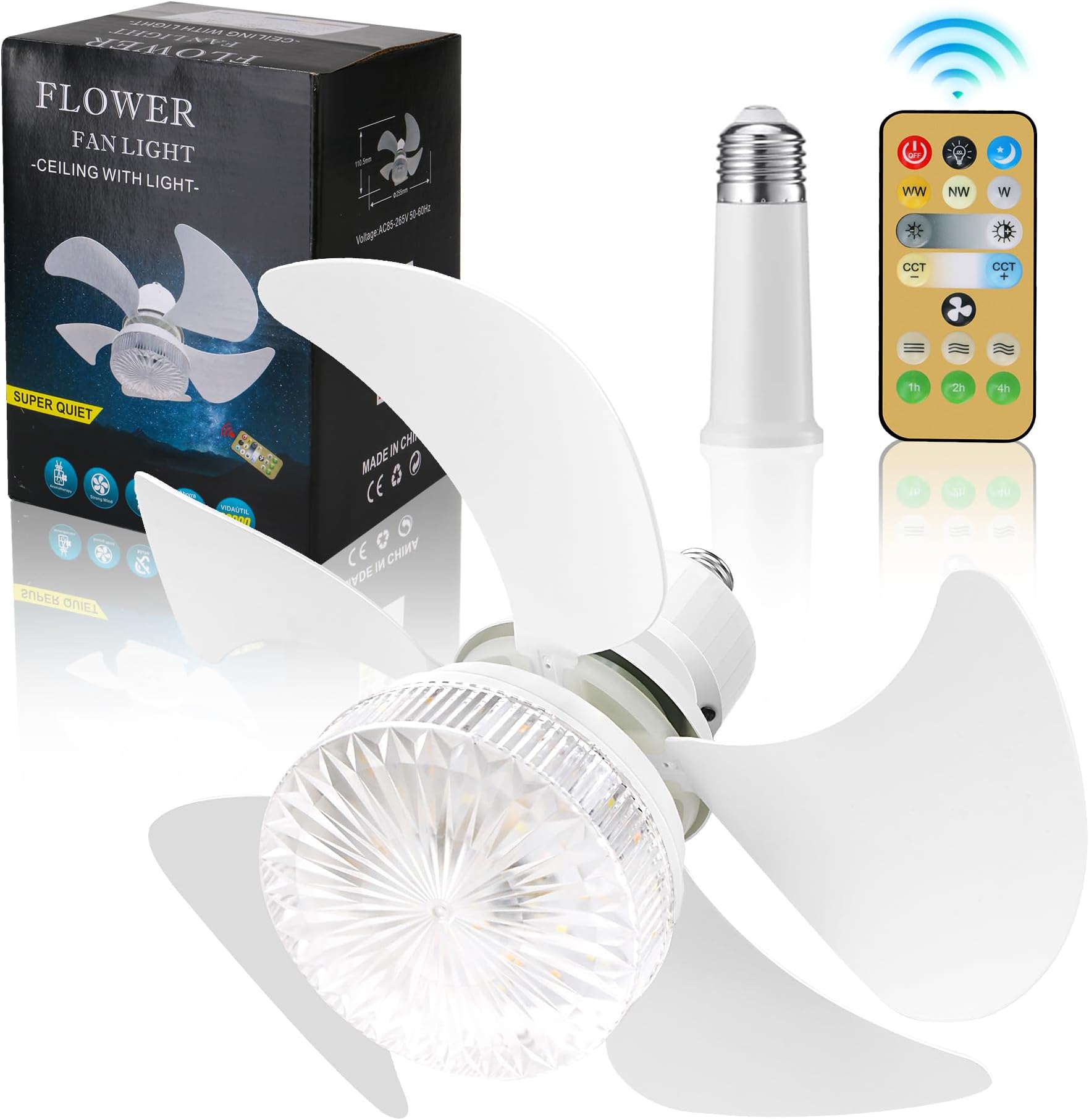 GOKEDA Socket Ceiling Fan with Light - 11.8'' Ceiling Fans with Light ...