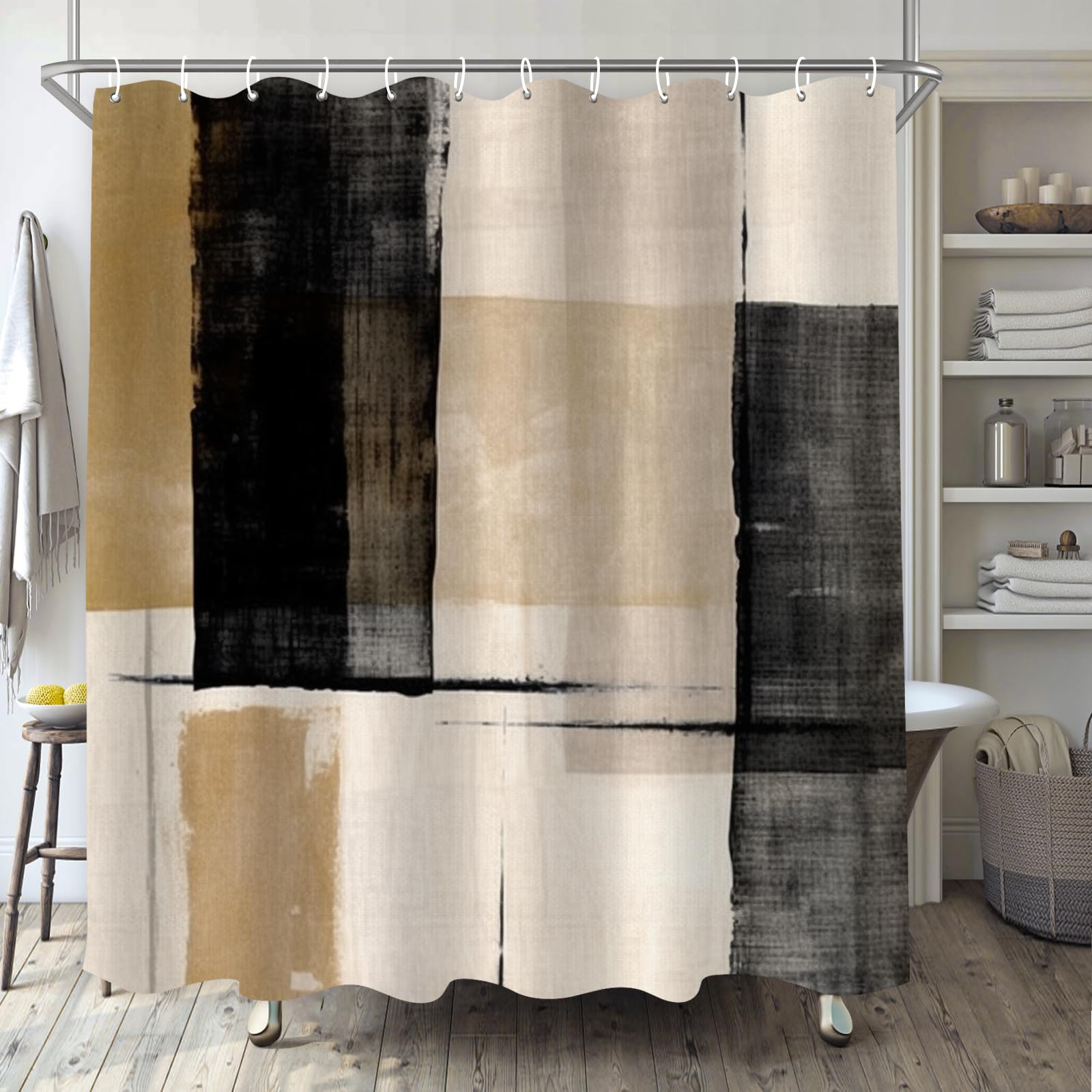 Cream And Black Shower Curtain Cream Shower Curtains | Cream Fabric