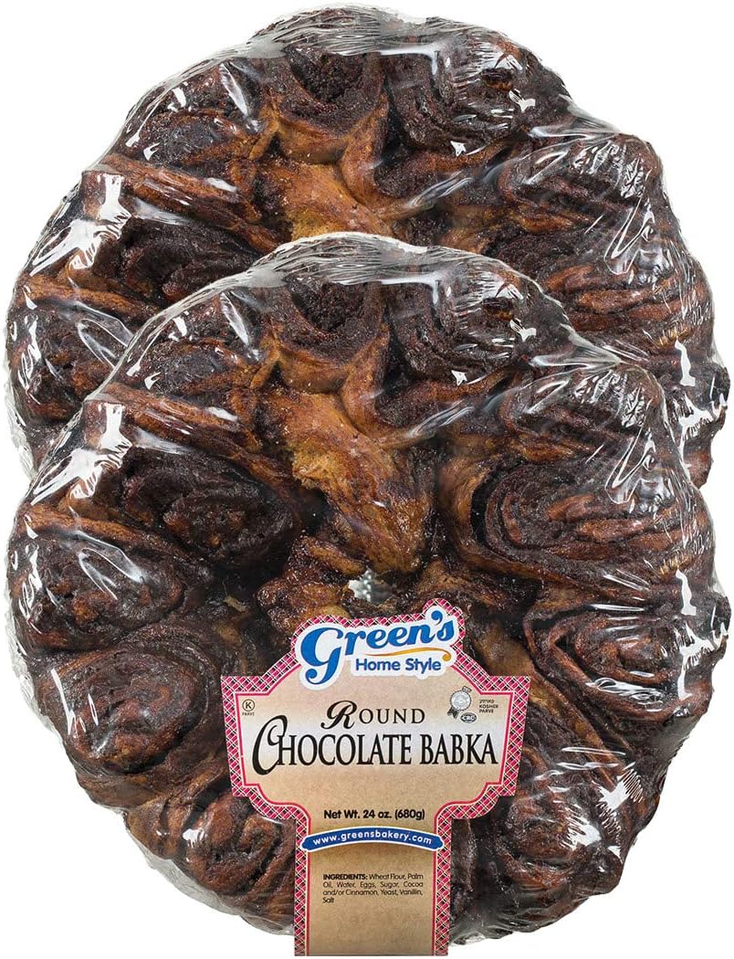 Amazon.com : Green's Bakery Chocolate Round Babka Cakes, 2 Pack 24 oz ...