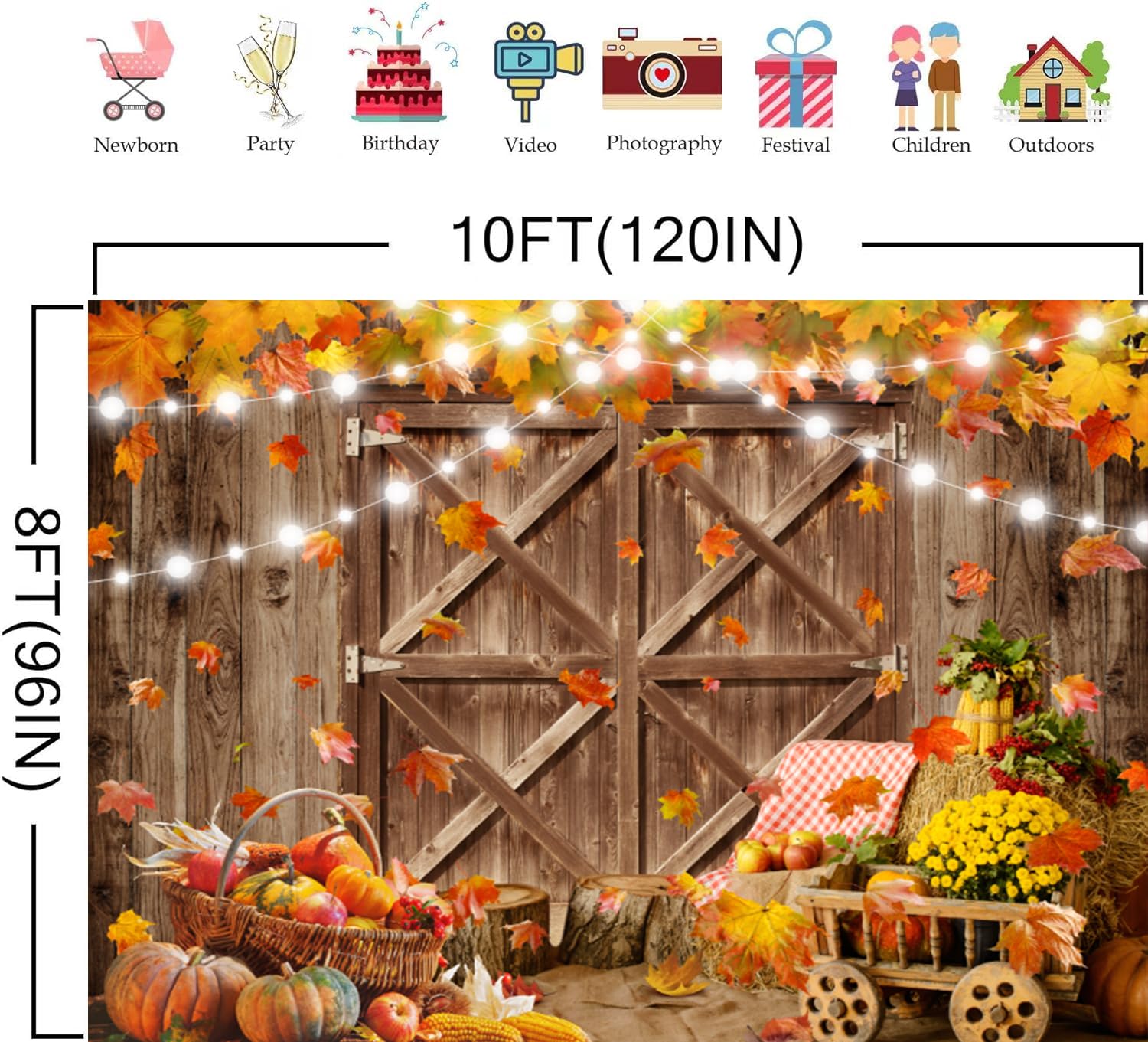 Pumpkin Patch Photo Background Fall Pumpkin Patch Backdrop - 7x5FT ...