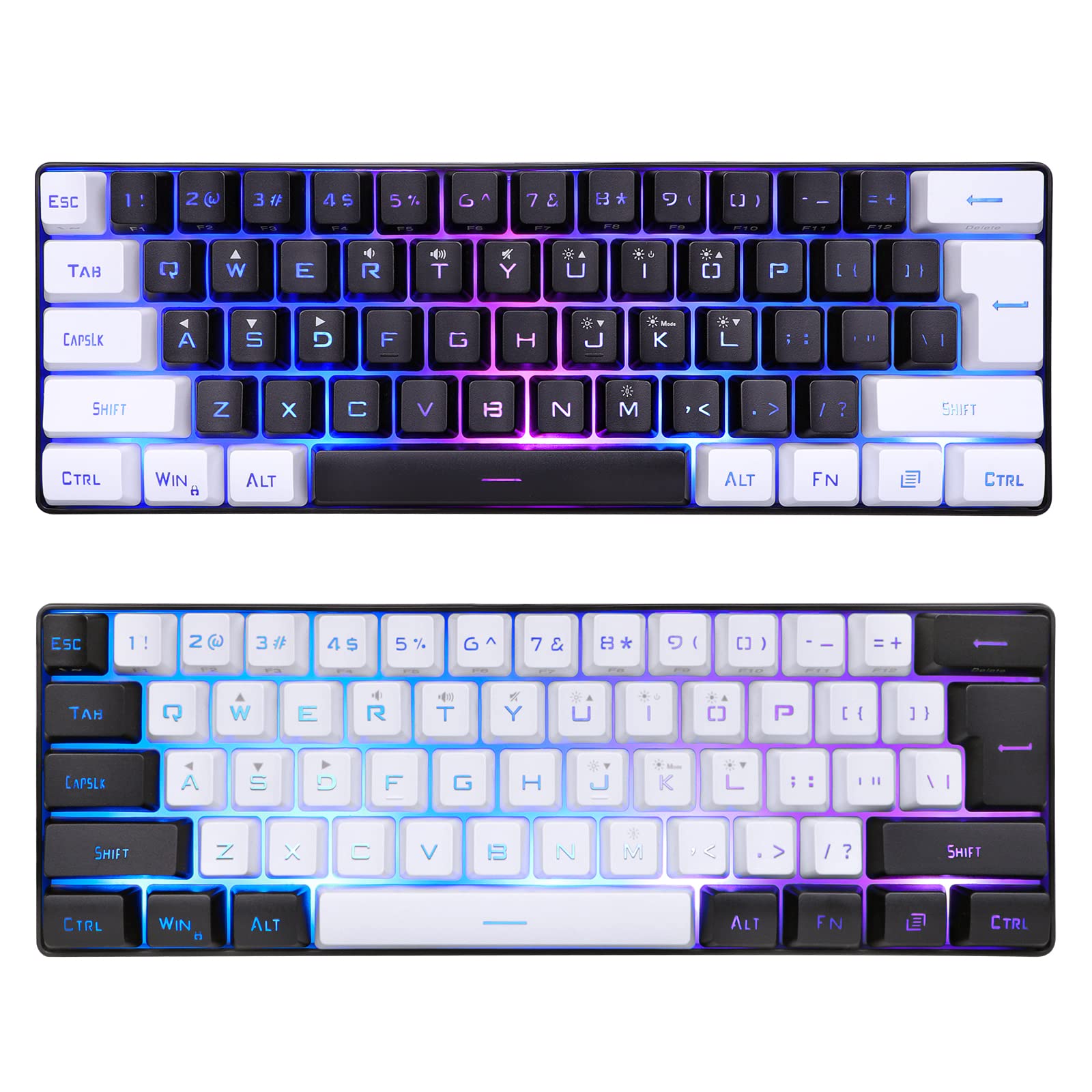 Snapklik.com : 60% Wired Gaming Keyboard, RGB Backlit Ultra Compact ...