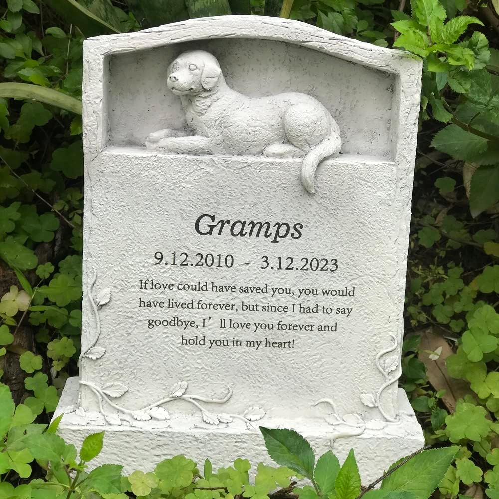 Amazon.com: EVRIO Upright Pet Headstone, Personalized Dog Memorial ...