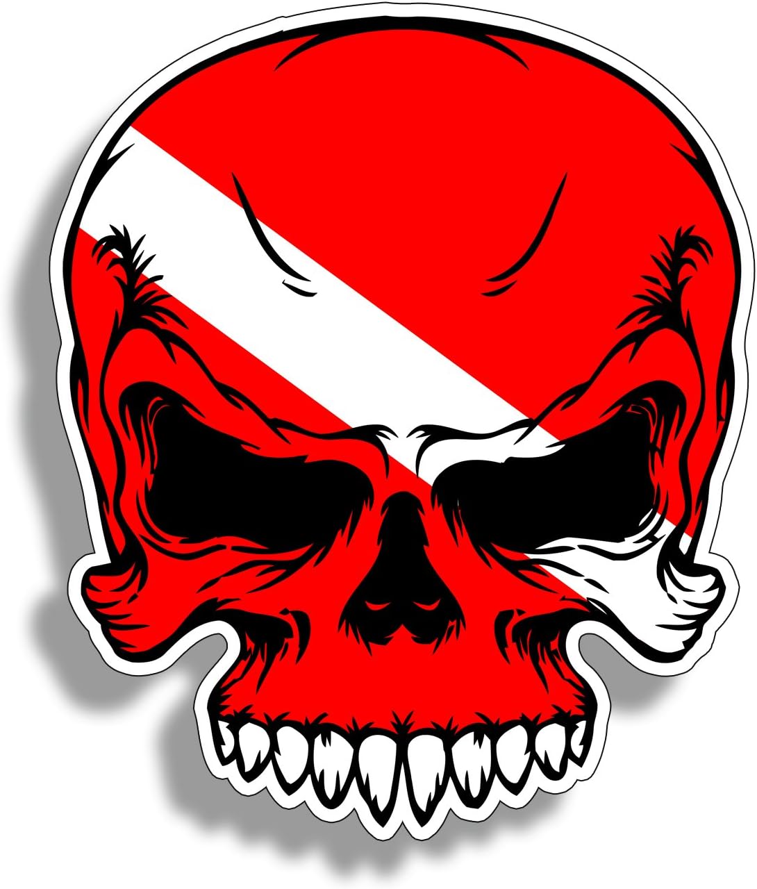 Amazon.com - Scuba diving diver skull Vinyl Bumper Sticker Size 5"