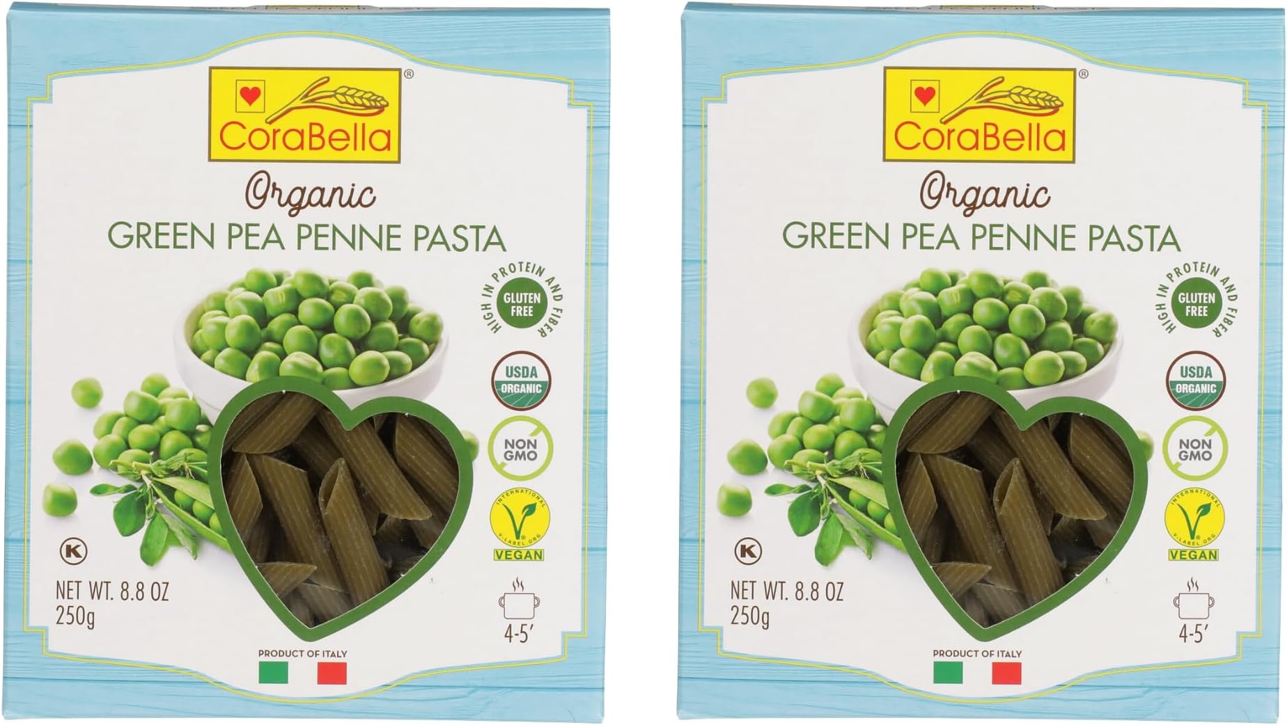 Amazon.com : Corabella Green Pea Penne Pasta Crafted with Premier ...