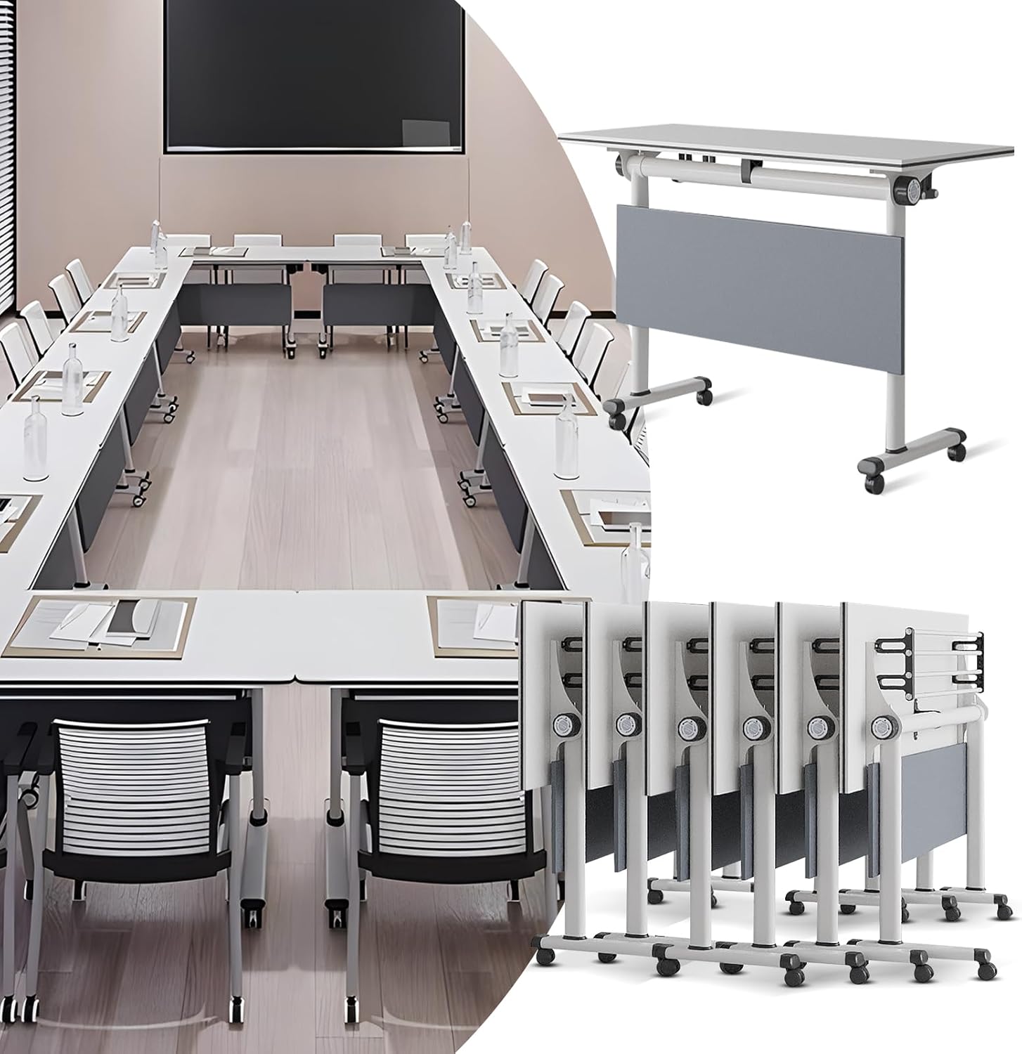 Amazon.com: Folding Conference Table, 4.6FT Modular Conference Room ...