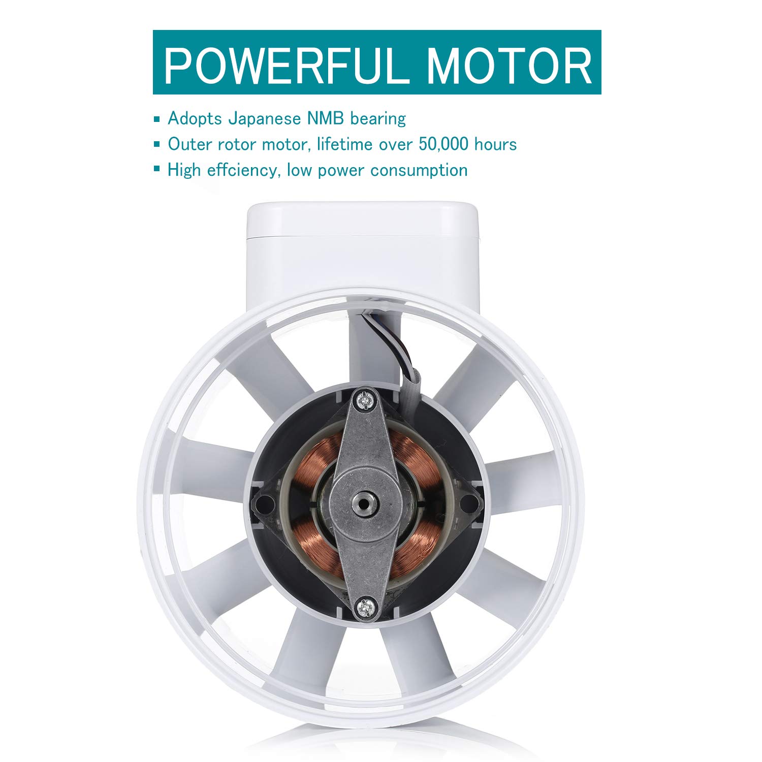 Buy HG POWER 3 Inch Inline Duct Fan, 3" Booster Fan with Low Noise ...