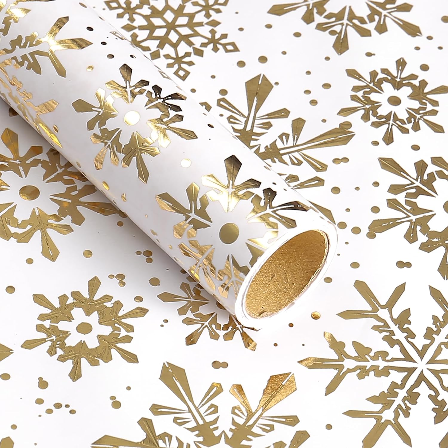 Amazon.com: RUSPEPA Christmas Wrapping Paper Roll - Mini Roll - Gold ...