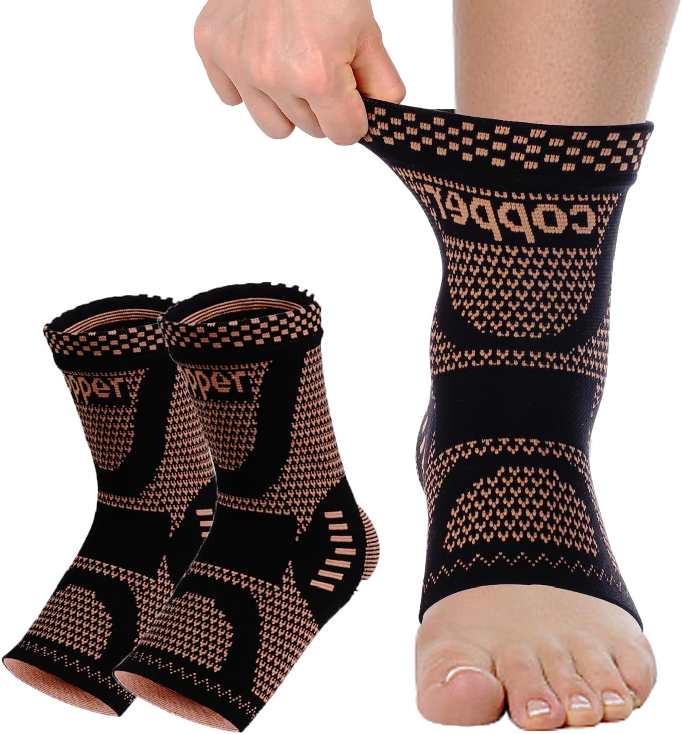 Copper Ankle Brace Plantar Fasciitis Socks,H HOME-MART Copper Infused ...