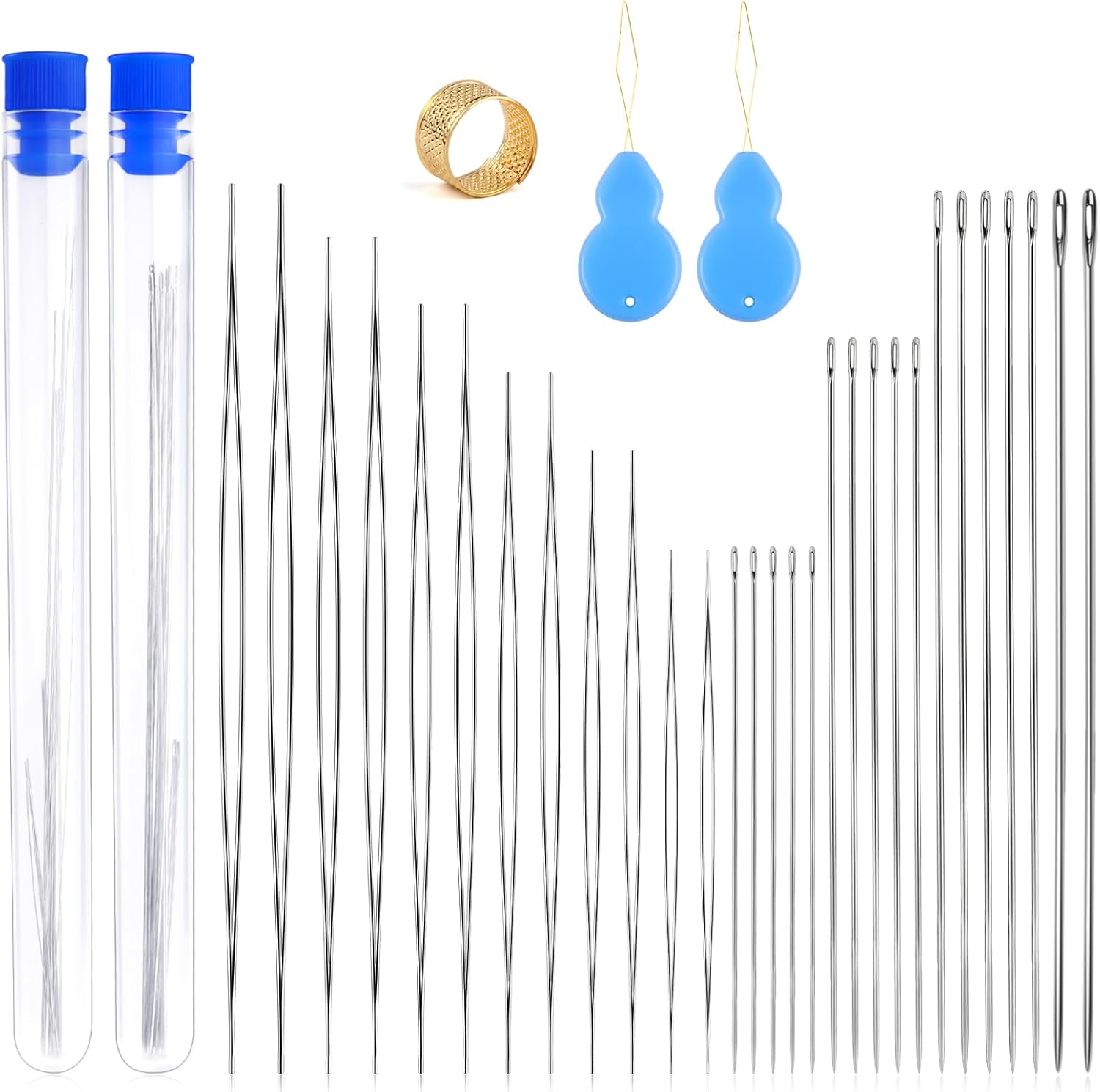 Amazon.com: Jupean 33 Pieces Beading Needles Set, Assorted Size Seed ...