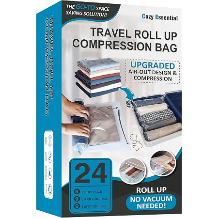 Amazon.com: 24 Travel Compression Bags Vacuum Packing, Space Saver Bags ...