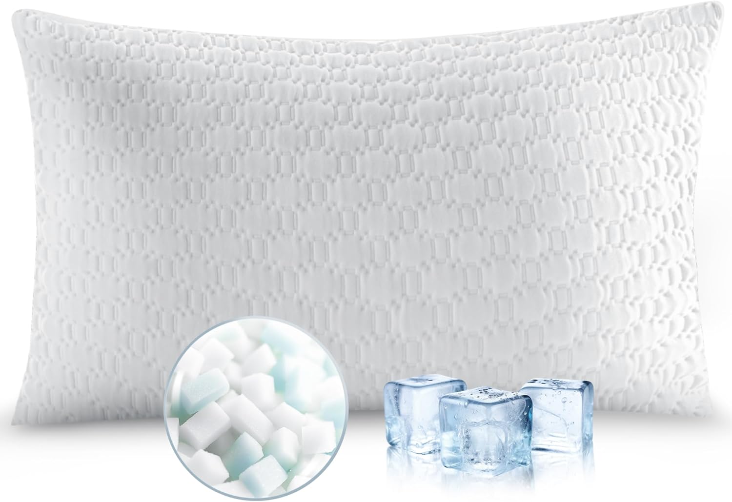 Amazon.com: ALPHA HOME Queen Pillows- Adjustable Shredded Memory Foam ...