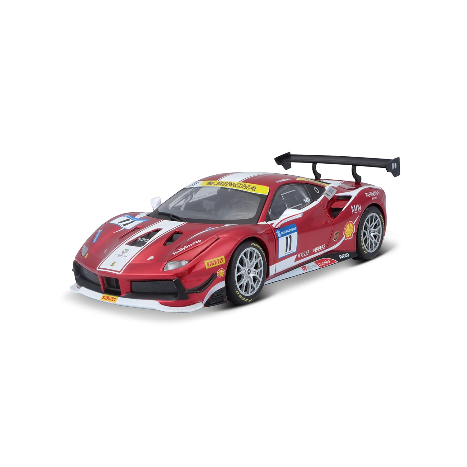 Ferrari 488 Challenge #11 Candy Red with White Stripes Ferrari Racing 1 ...