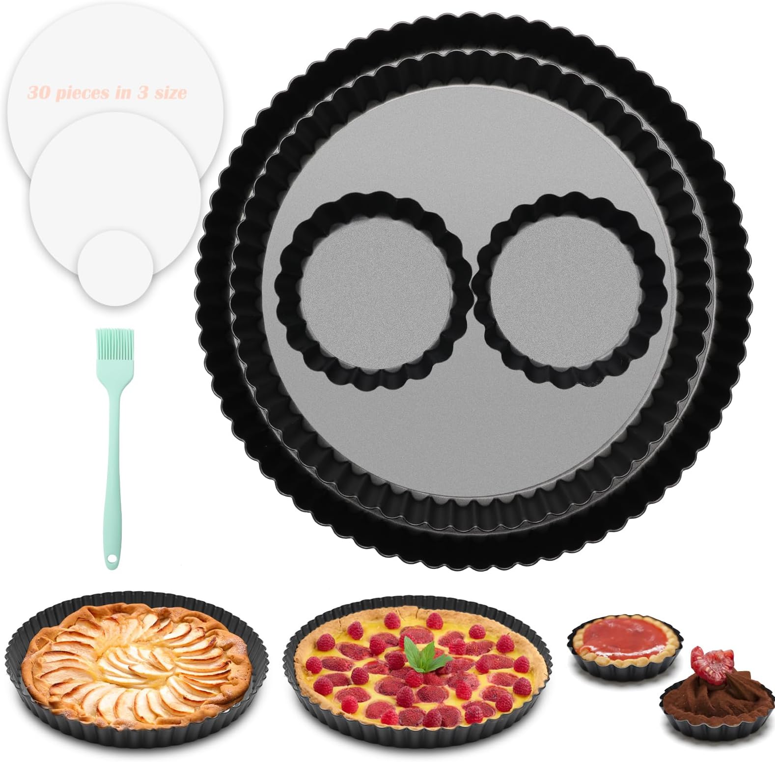 Amazon.com: Windspeed 4+31 Pcs Tart Pan with Removable Bottom, 9 Inch ...