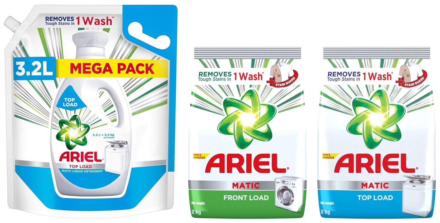 Ariel Top Load Matic Liquid Detergent 3.2 Ltr & Ariel Matic Top Load ...