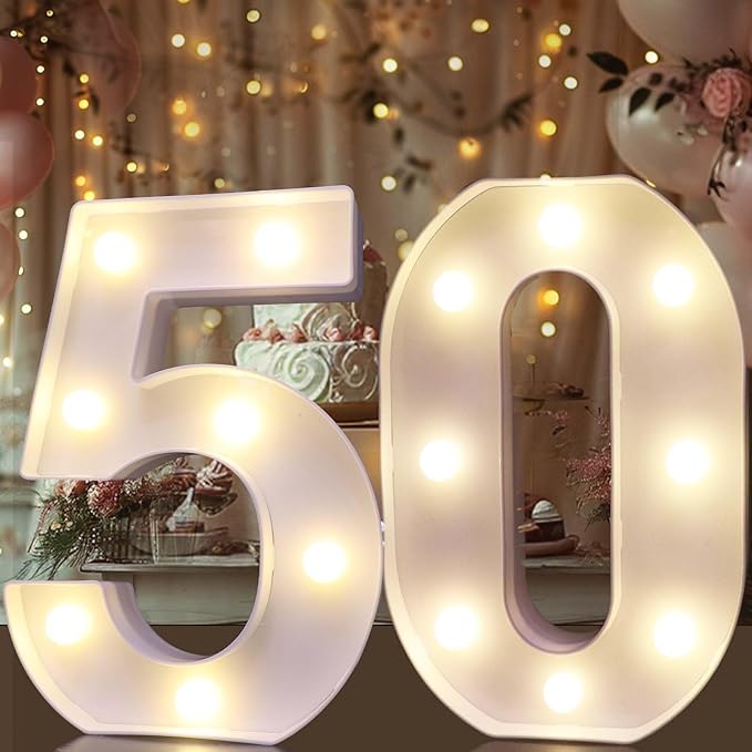 Amazon.com: Pooqla Decorative Led Light Up Number Letters, White ...