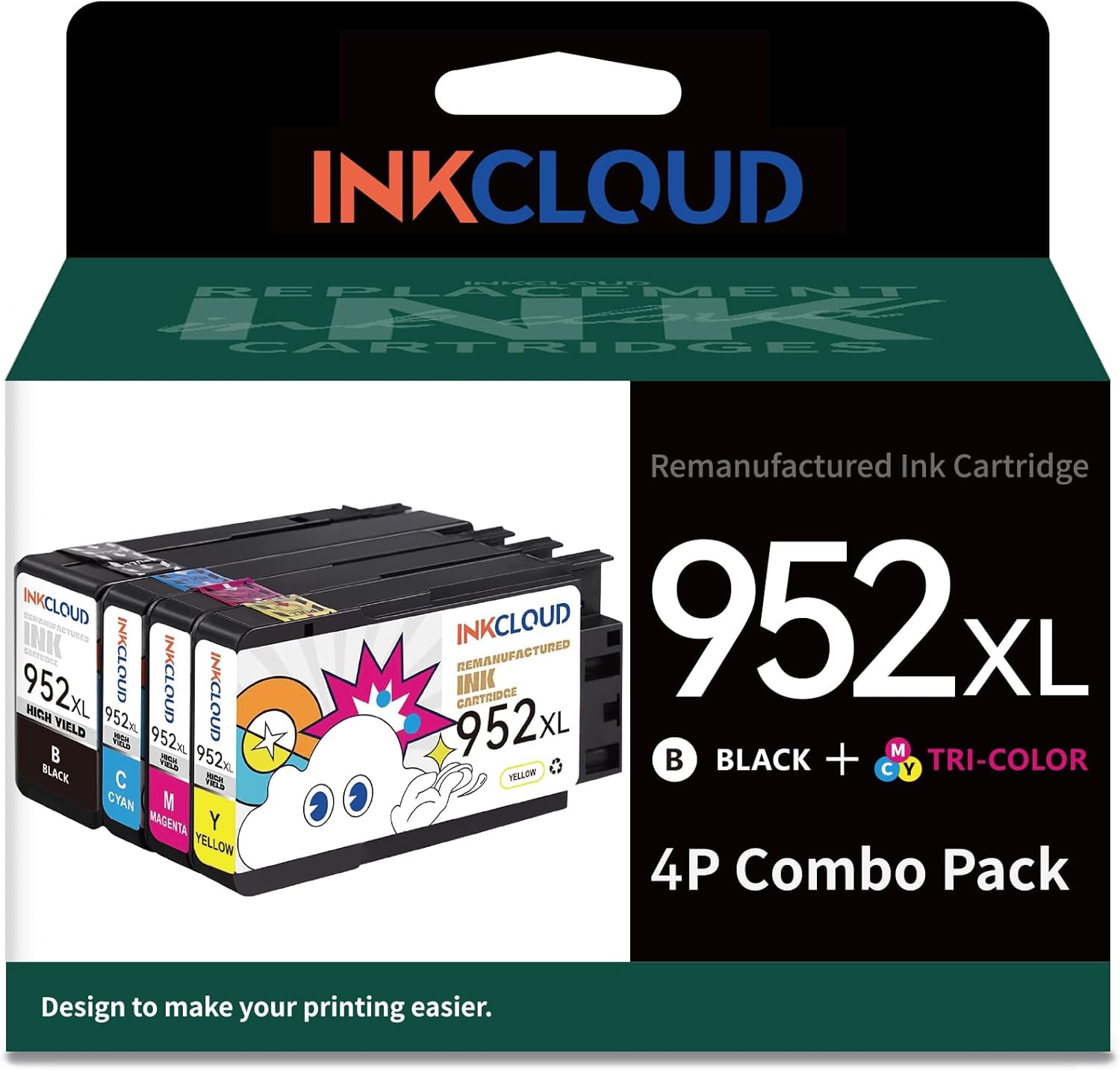 Amazon.com: INKCLOUD Compatible with HP 952 XL 952 XL Ink Cartridge 4 ...