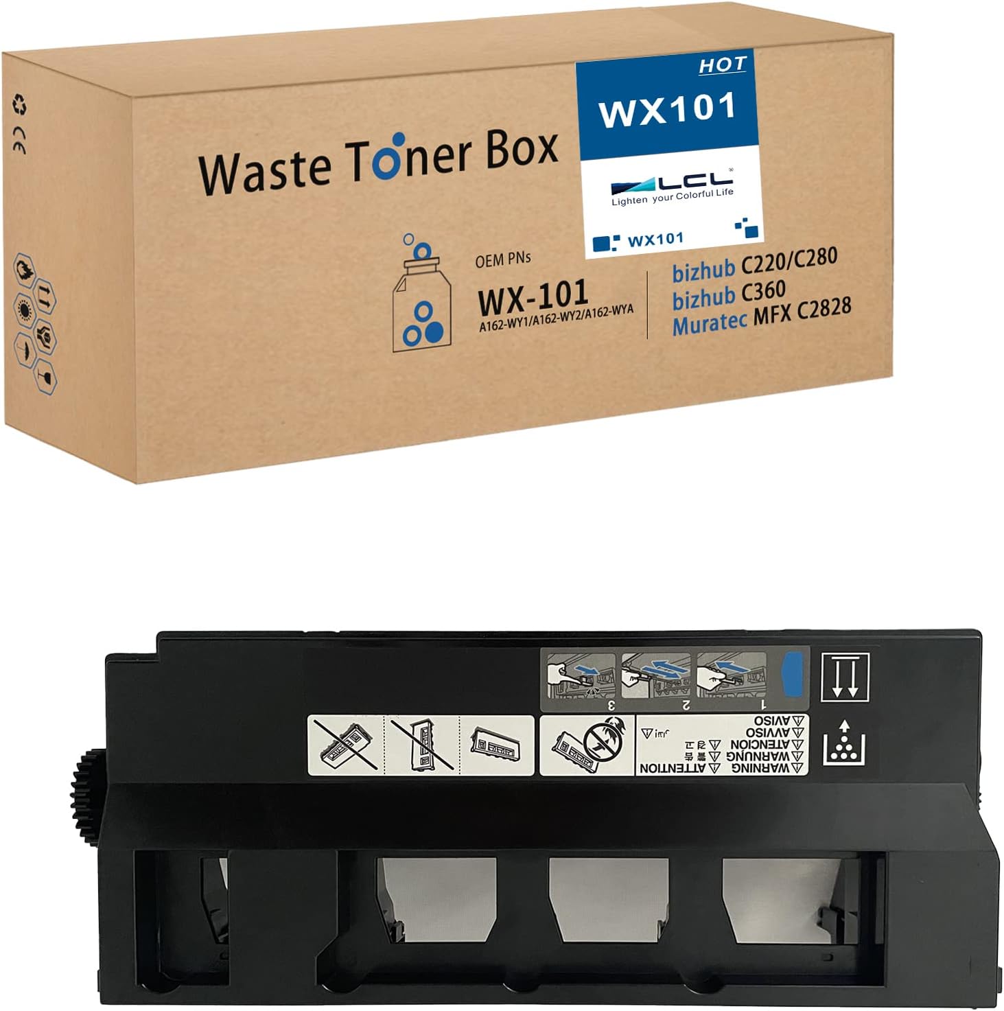 Amazon.com: WX-107 WX107 Waste Toner Box Compatible for Konica Minolta ...