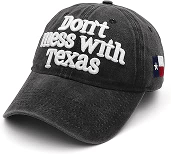 KOEP Don't Mess with Texas Flag Hats Washed Adjustable Baseball Cap Black at Amazon Men’s ...
