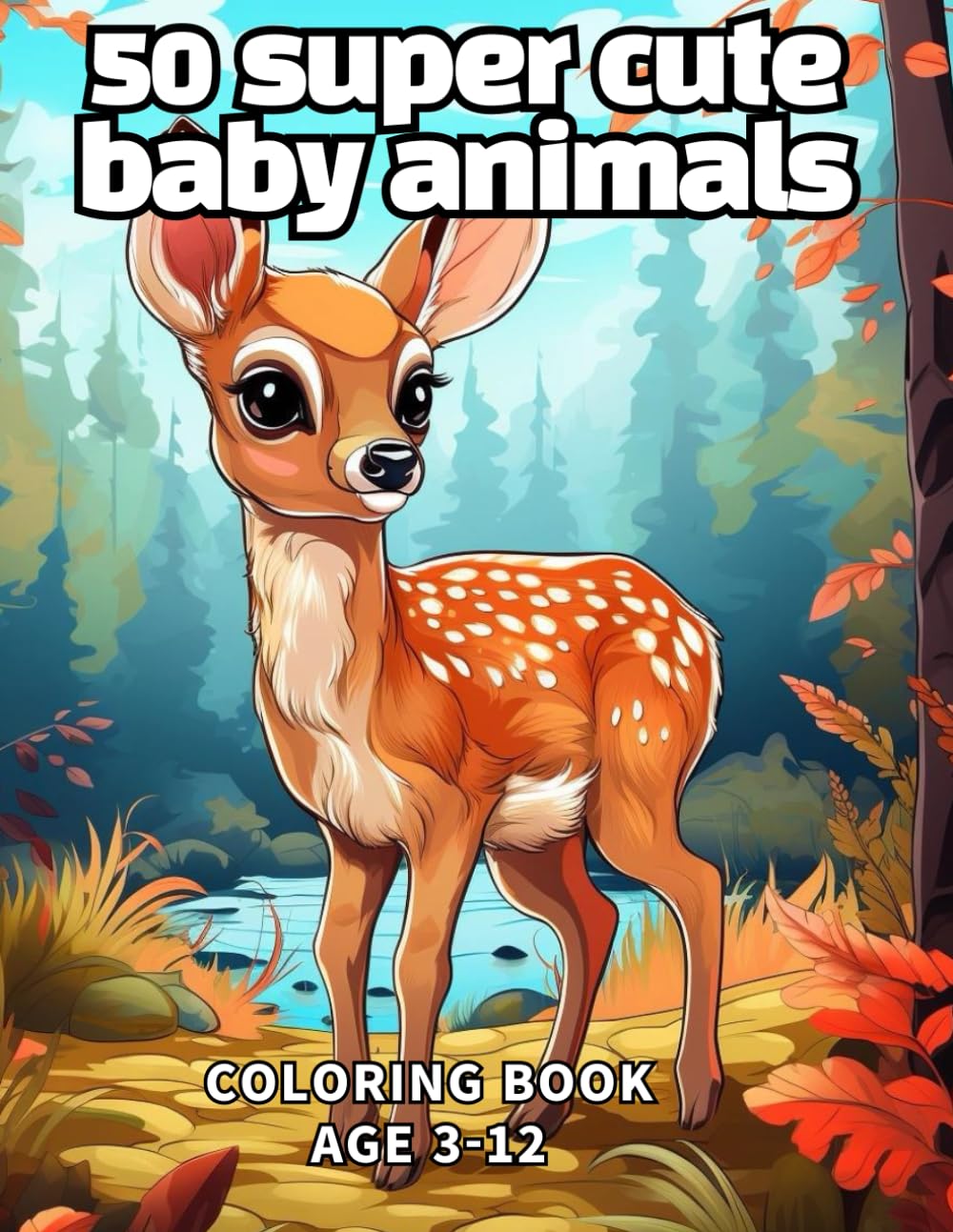 50 super cute baby animal coloring book: super cute baby animal ...
