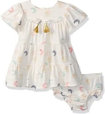Amazon.com: Jessica Simpson Baby Girls Drapey Dress, sea Salt Moons, 6 ...