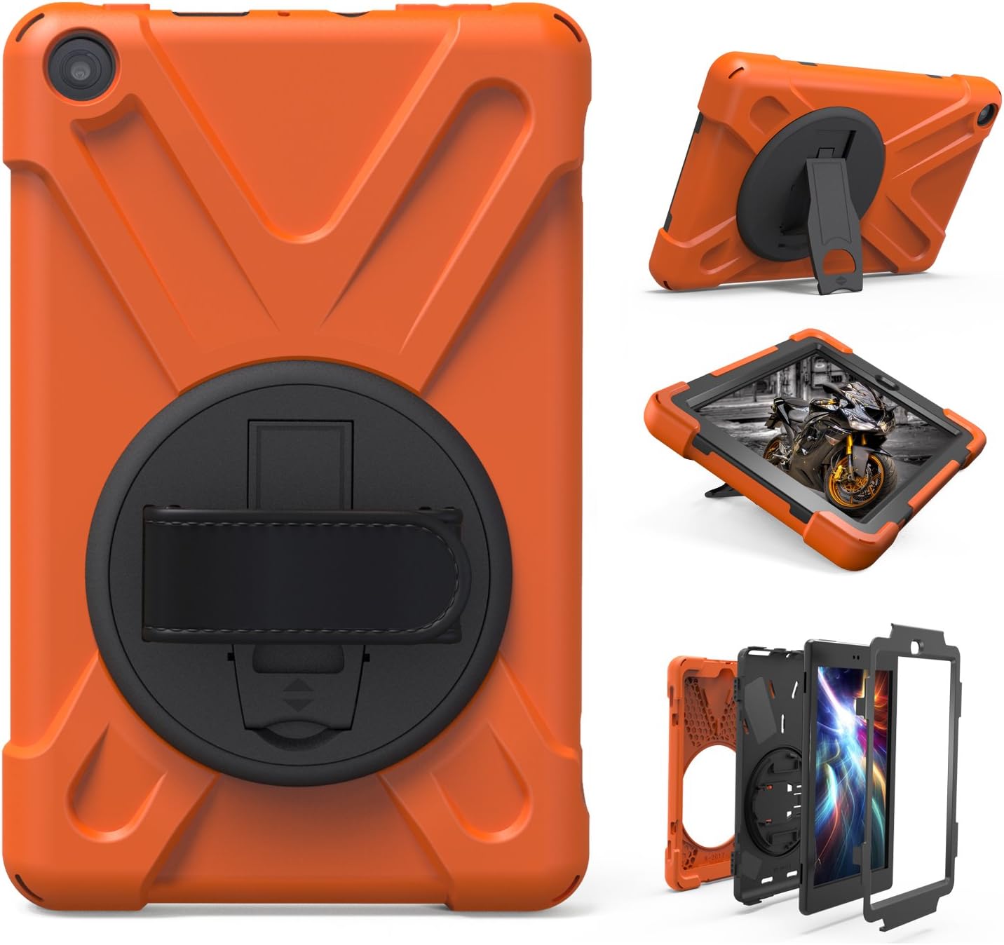 Amazon Fire HD 8 (8th/7th Generation) Case, Heavy Duty Stand Shockproof ...