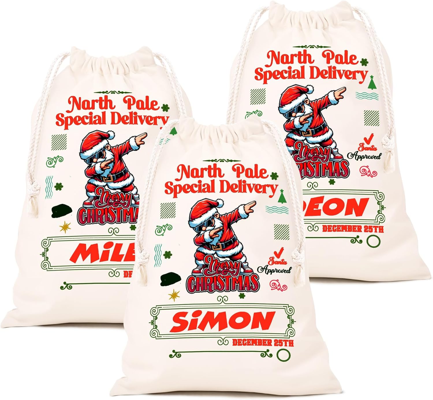 Amazon.com: Elegira Personalized Christmas Santa Sack, Custom ...