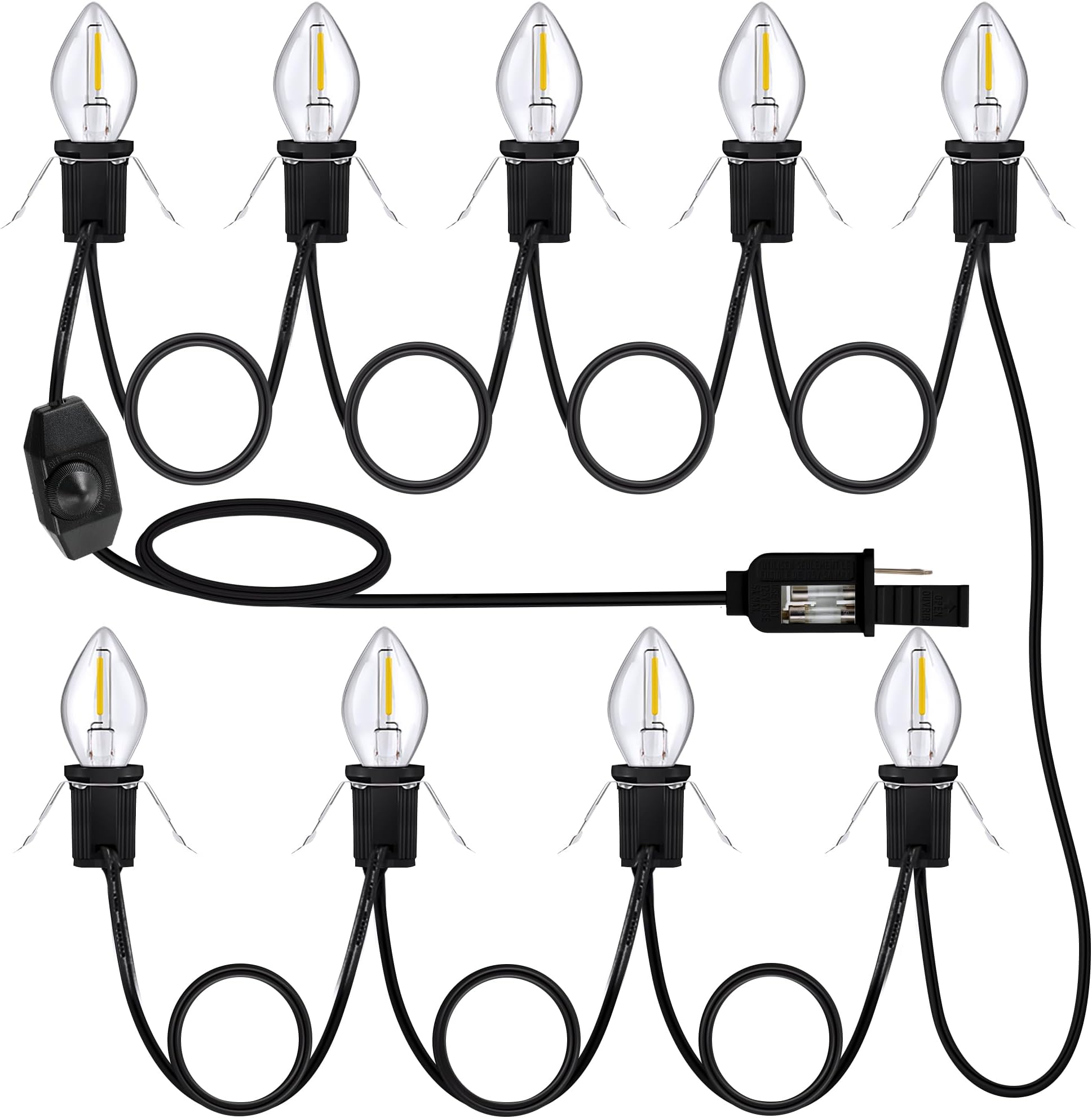 Accessory Cord with 6 LED Light Bulbs, 11 Feet Cool White Light Indoor ...
