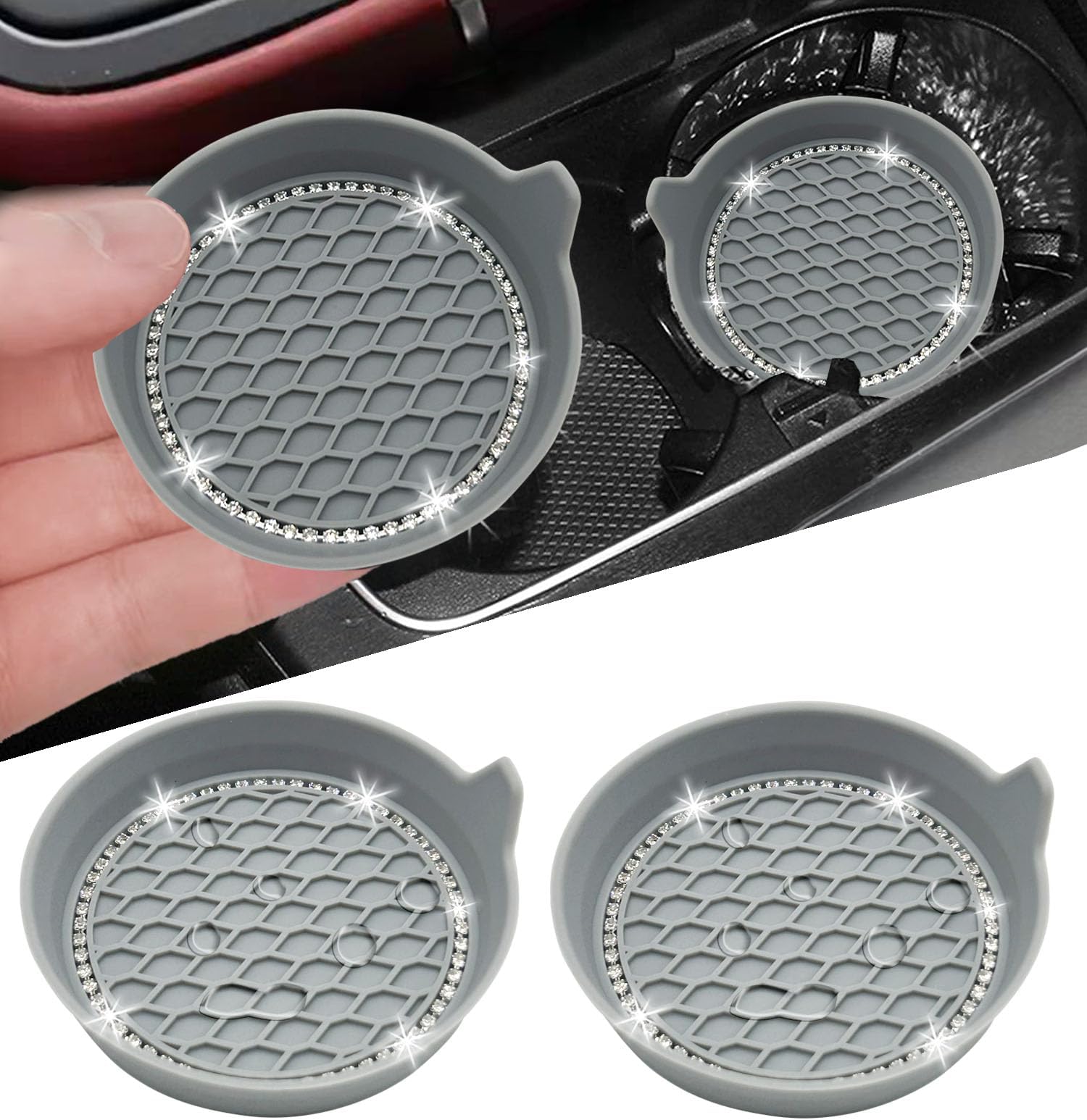 Amazon.com: 4 PCS Bling Cup Holder Coasters for Car, Universal Fashion ...