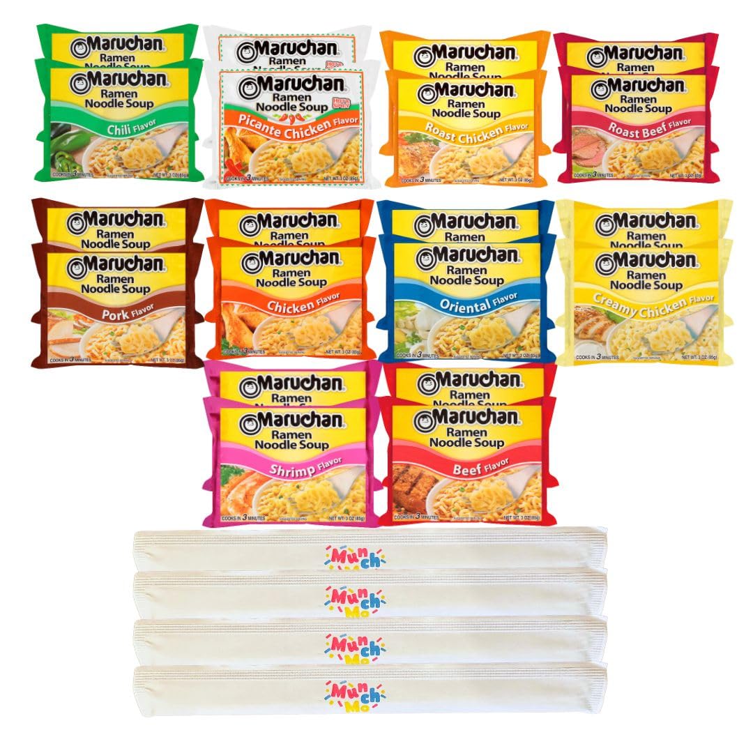 Amazon.com: Maruchan Ramen Noodle 10 Flavors Variety Pack - 20 Count ...