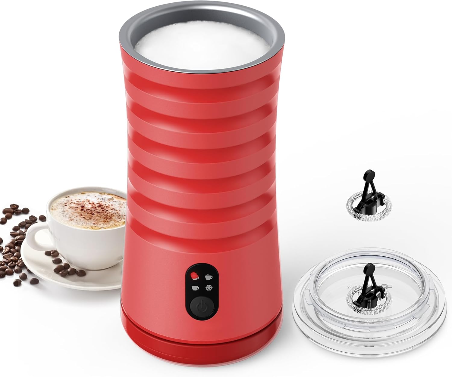 Milk Frother, Automatic Milk Frother Machine 4 in 1 Functions Milk ...