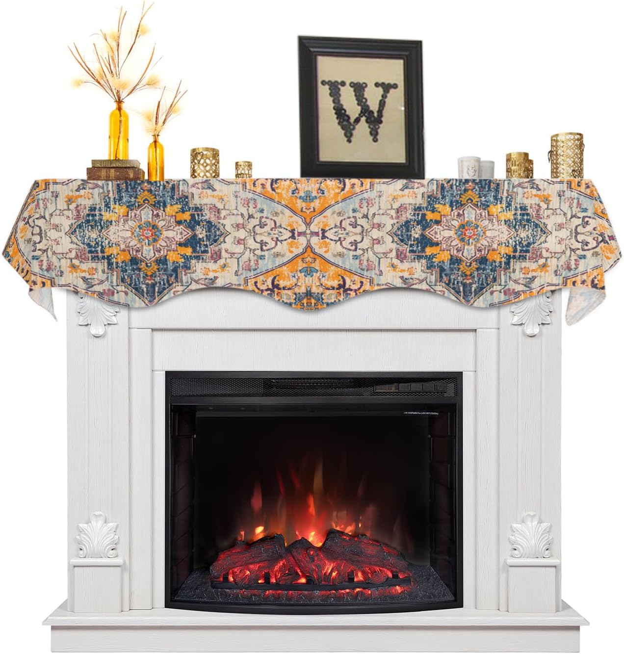 Amazon.com: Turkish Patterns Mantle Scarf 70 x 17 Inch, Medieval ...