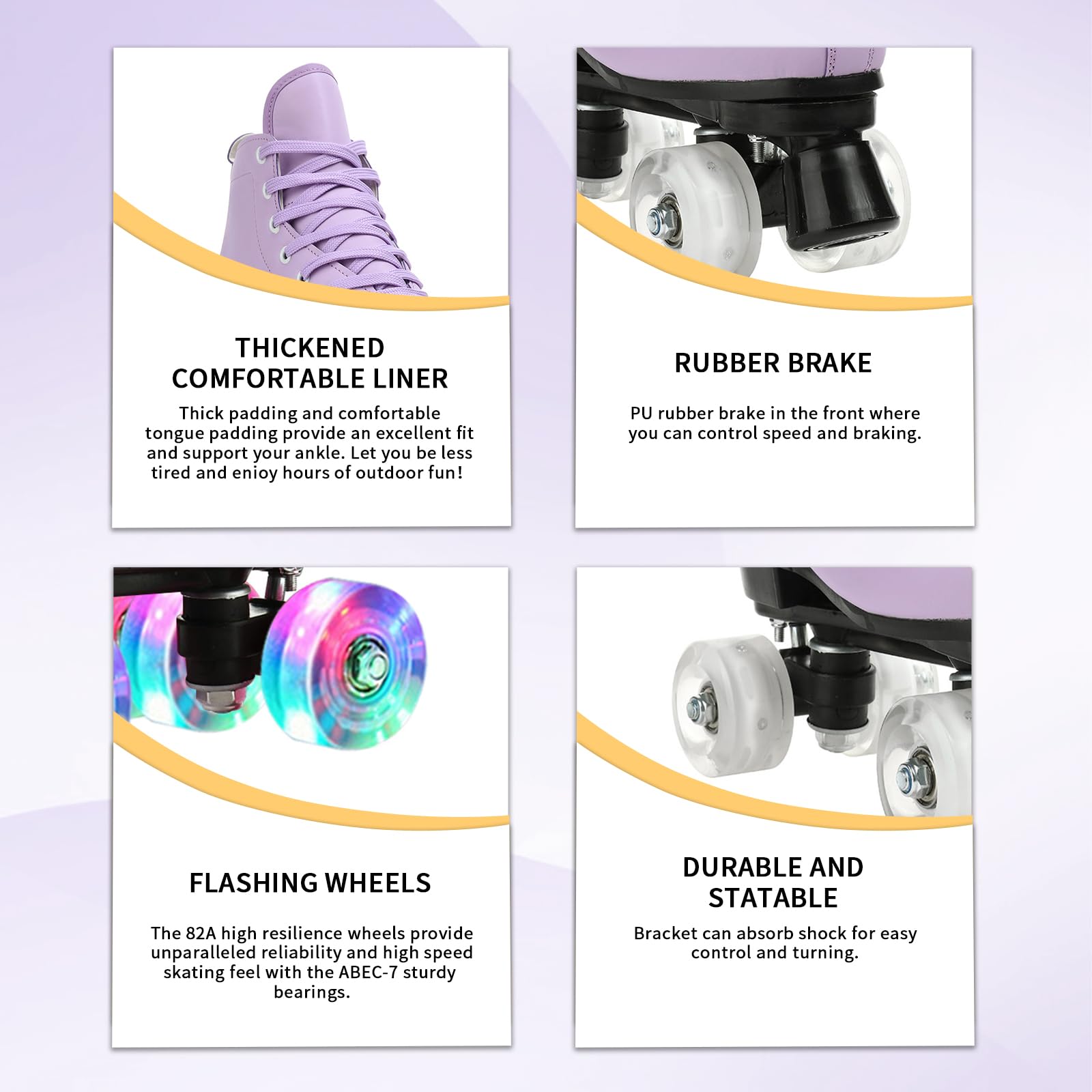 Snapklik.com : Womens Roller Skates Light Up Wheels, Adjustable Double ...