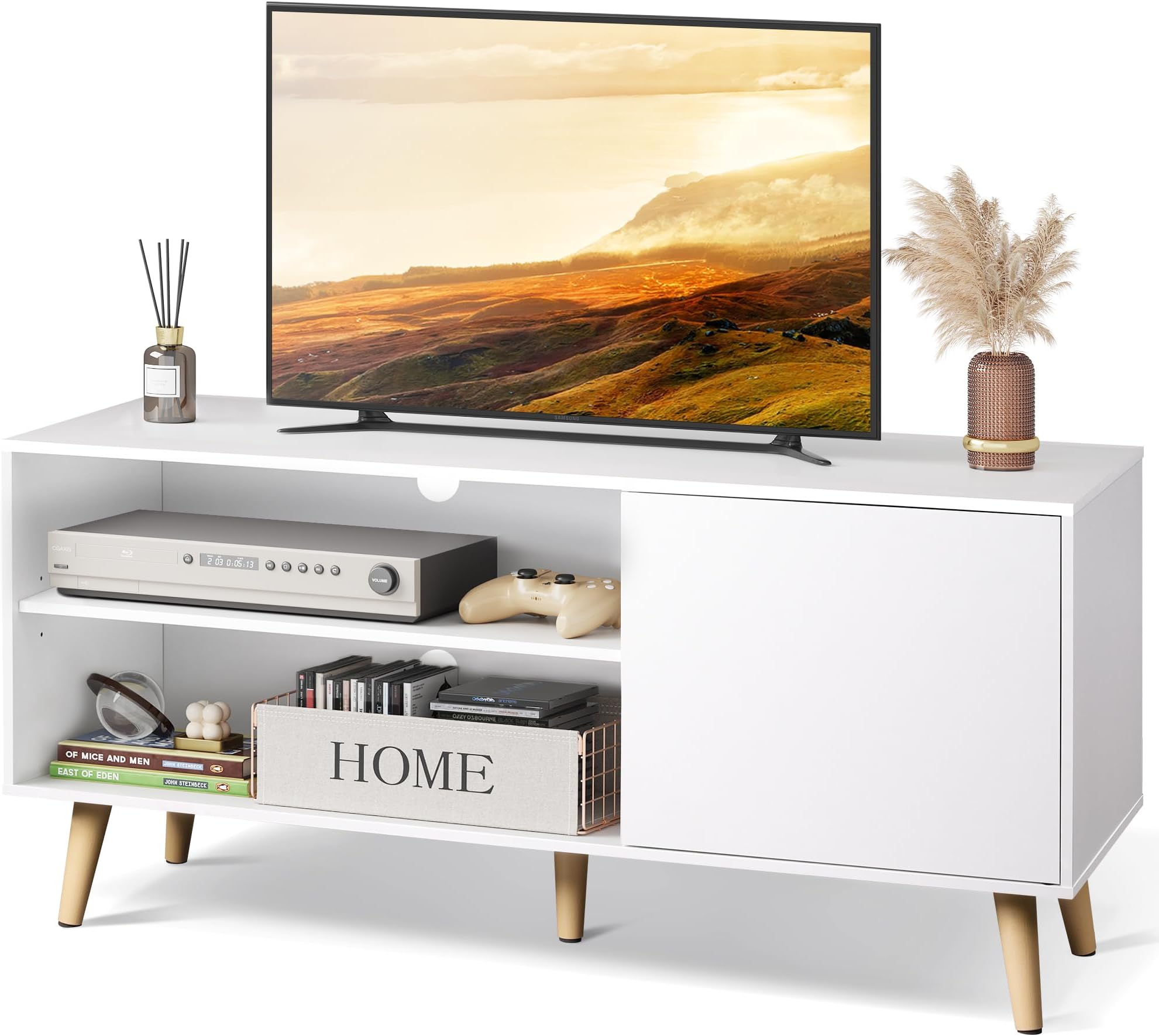 Amazon.com: WLIVE TV Stand for 55 Inch TVs, Entertainment Center with ...