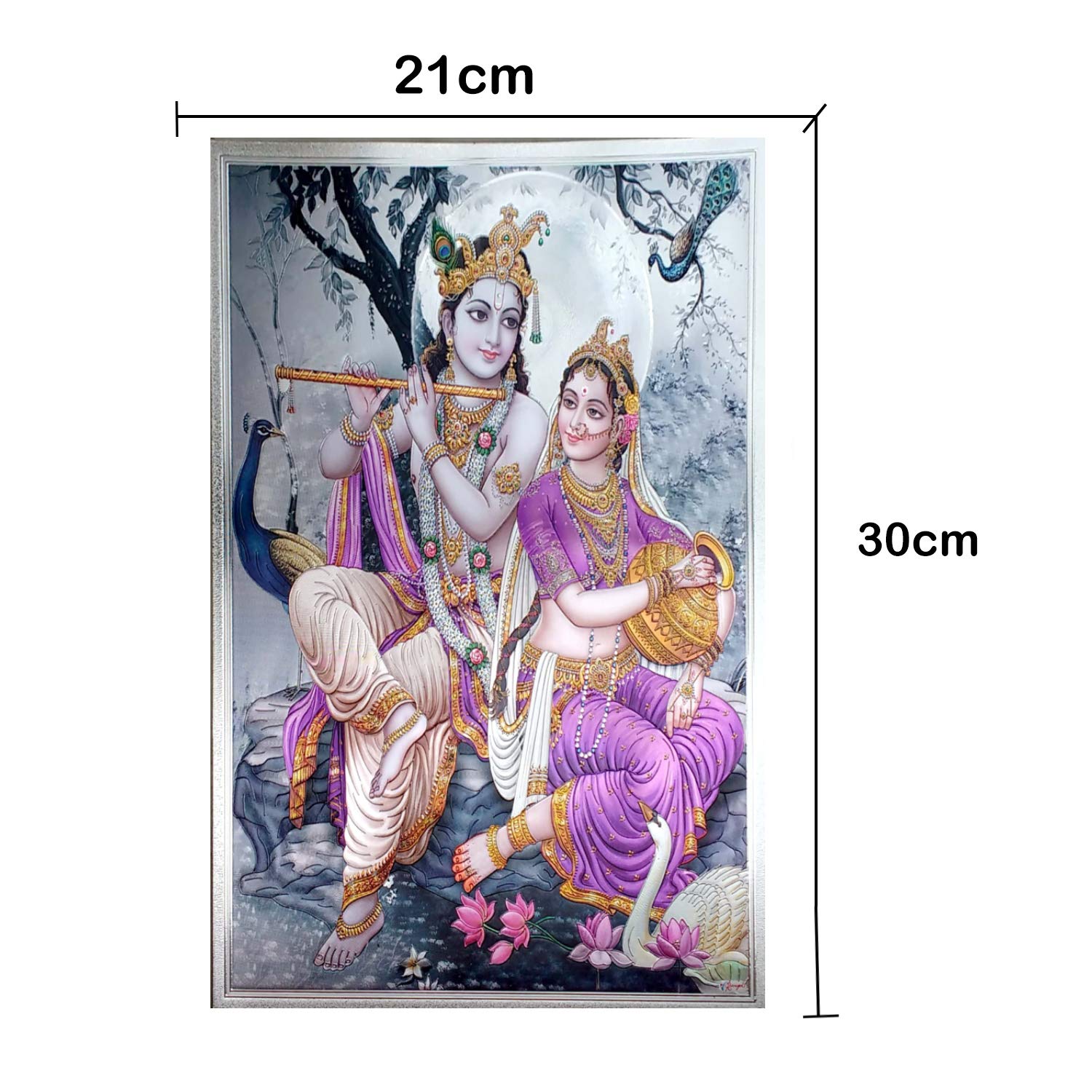 Buy ADA Handicraft Hindu God Radha Krishna Photo Poster for Pooja ...