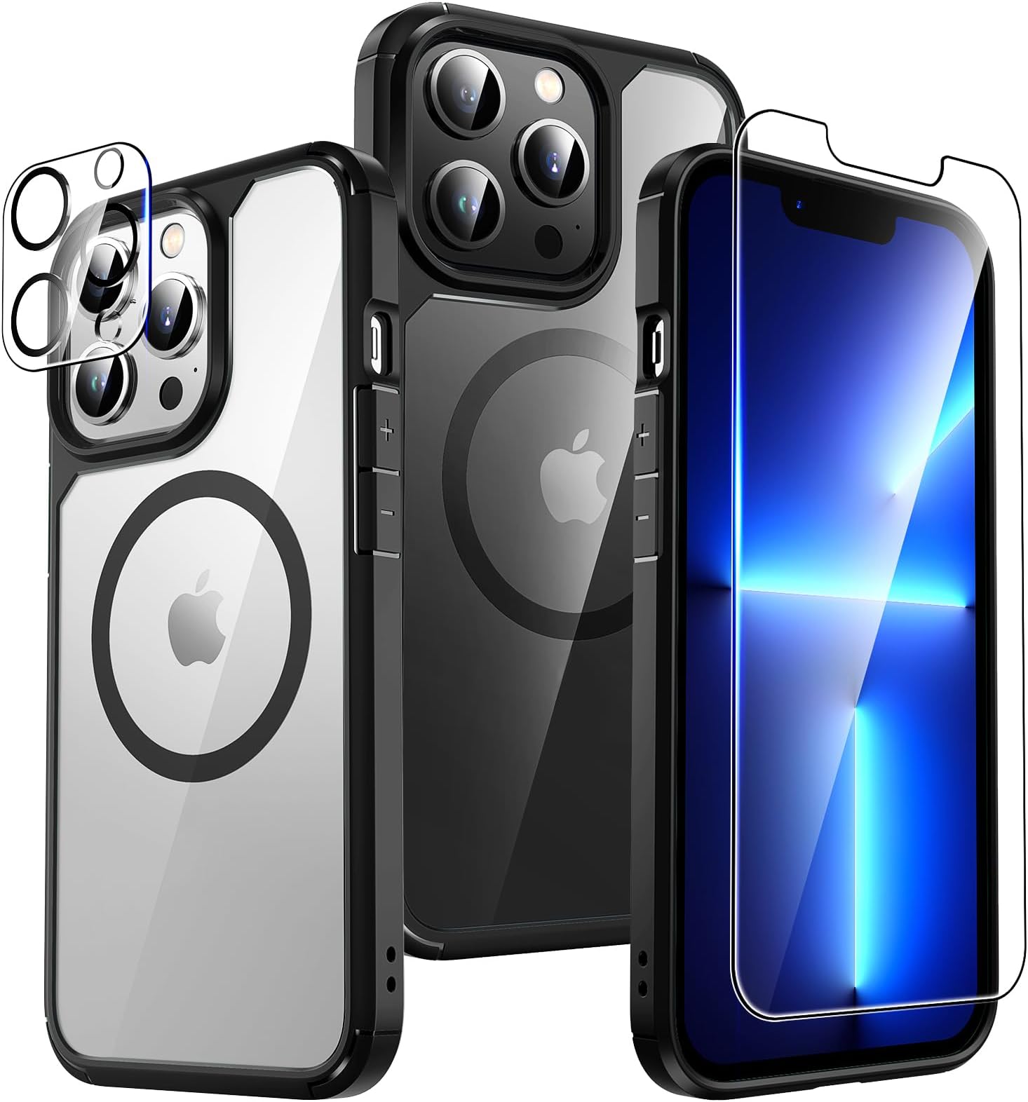 Amazon.com: TAURI 5 in 1 Magnetic for iPhone 14 Pro Case, [Designed for Magsafe] with 2X Screen ...