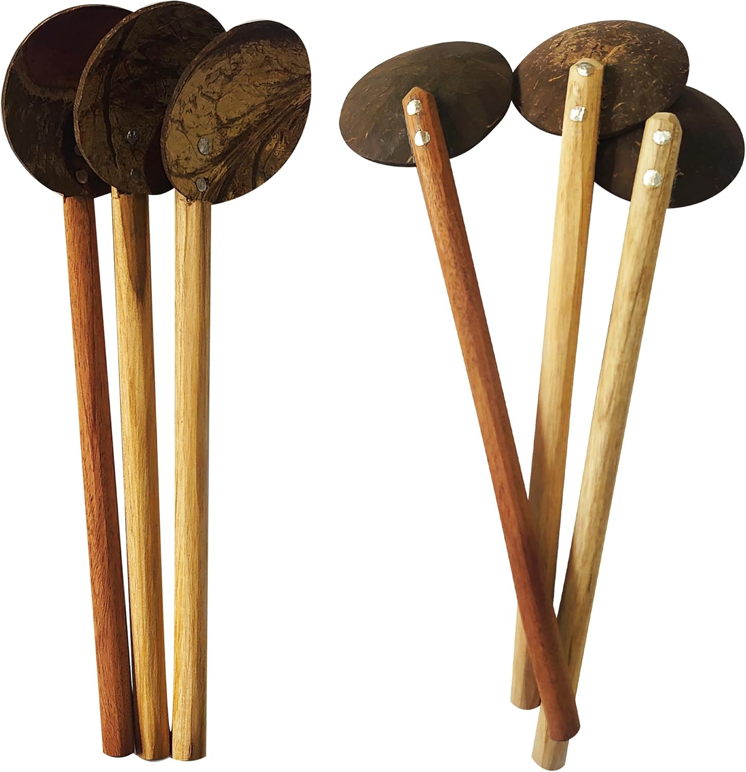 Amazon.com: EcozLaRo 10"" Handmade Coconut Shell Spoon Set - 3-Pack ...