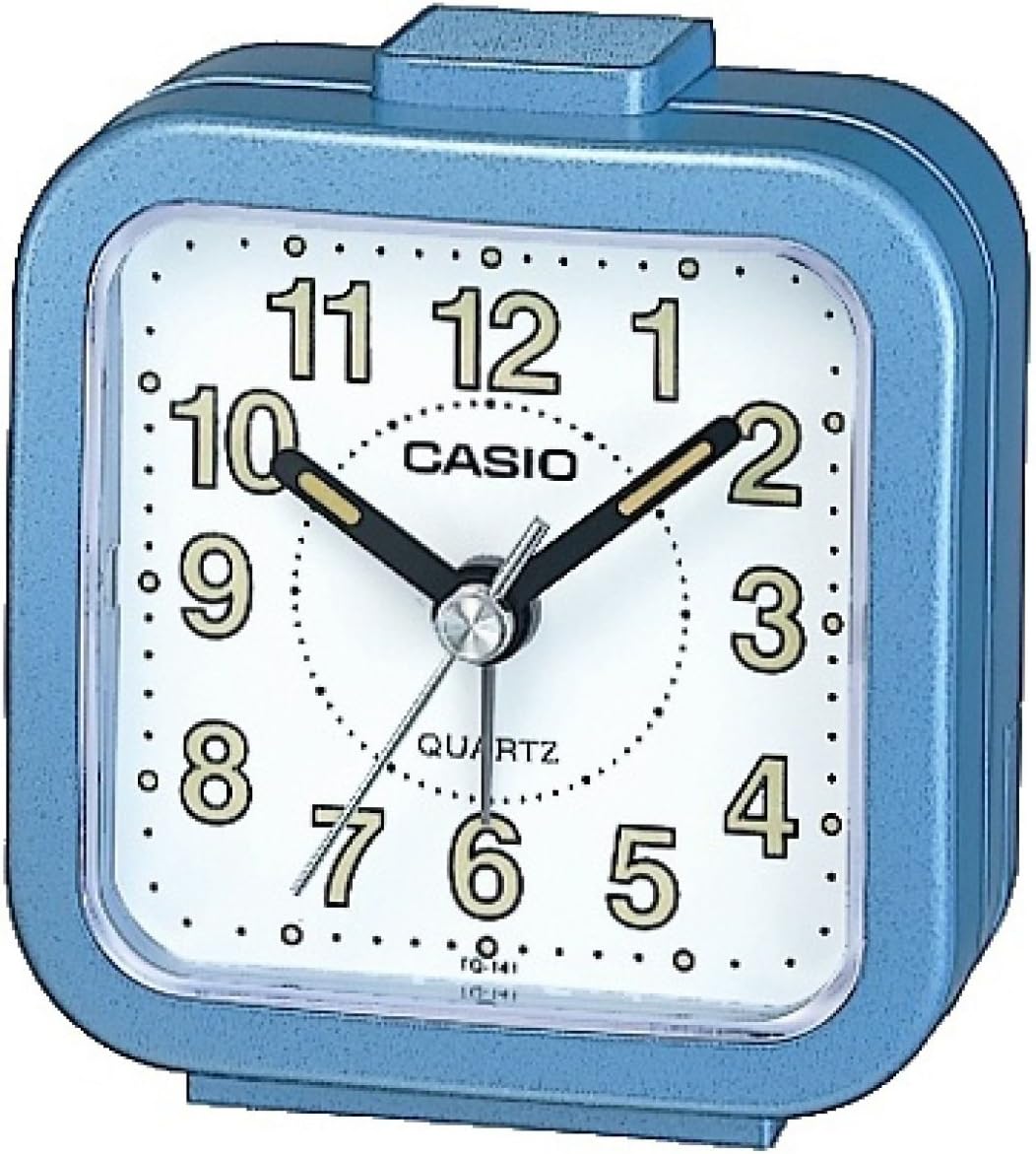 Casio Men's Travel Alarm Clock, Metallic Blue/ Black TQ218/2 : Amazon ...