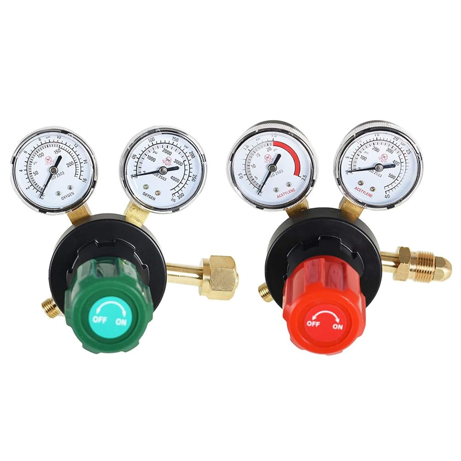 findmall CGA 540 Oxygen CGA 510 Acetylene Regulator for Welding Gas ...