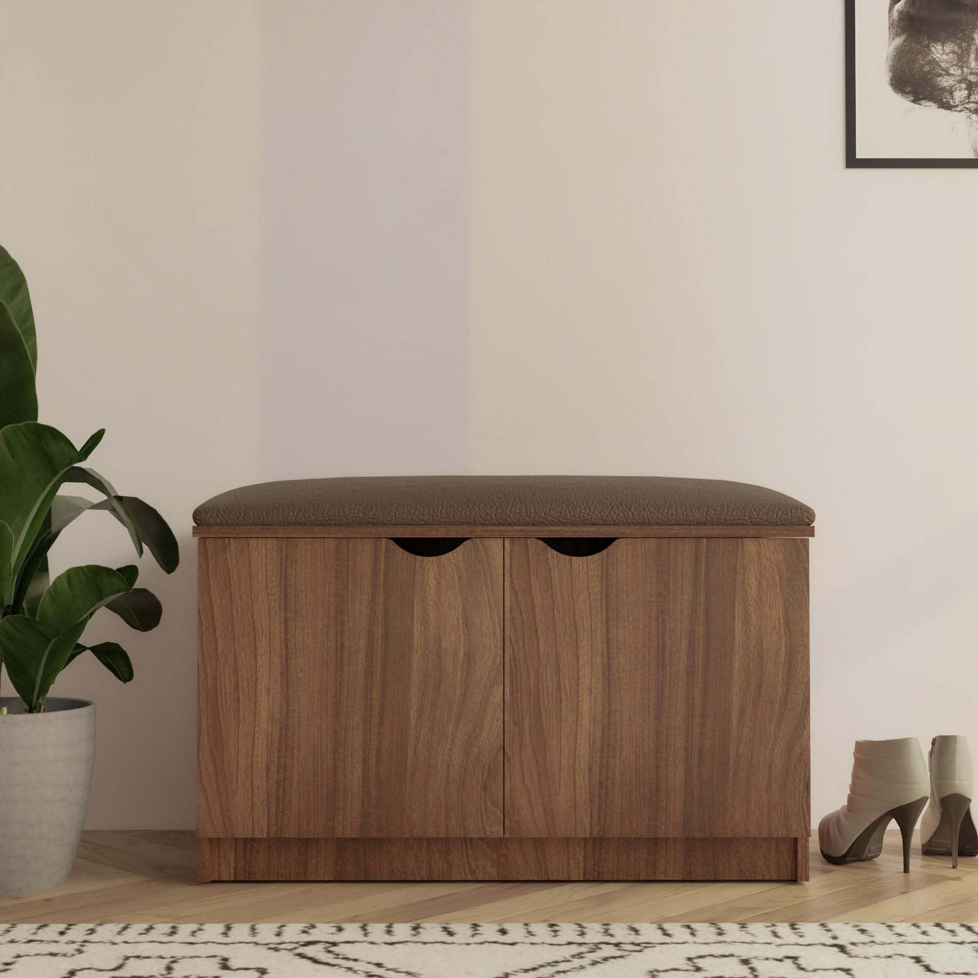 COUCH CULTURE Metro Engineered Wood Shoe Rack Combo with Cushion Seat ...