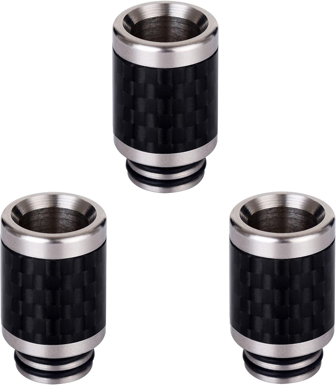 Wolfteeth 3 Pack Carbon Fiber Plus Stainless Steel 510 Drip Tip ...