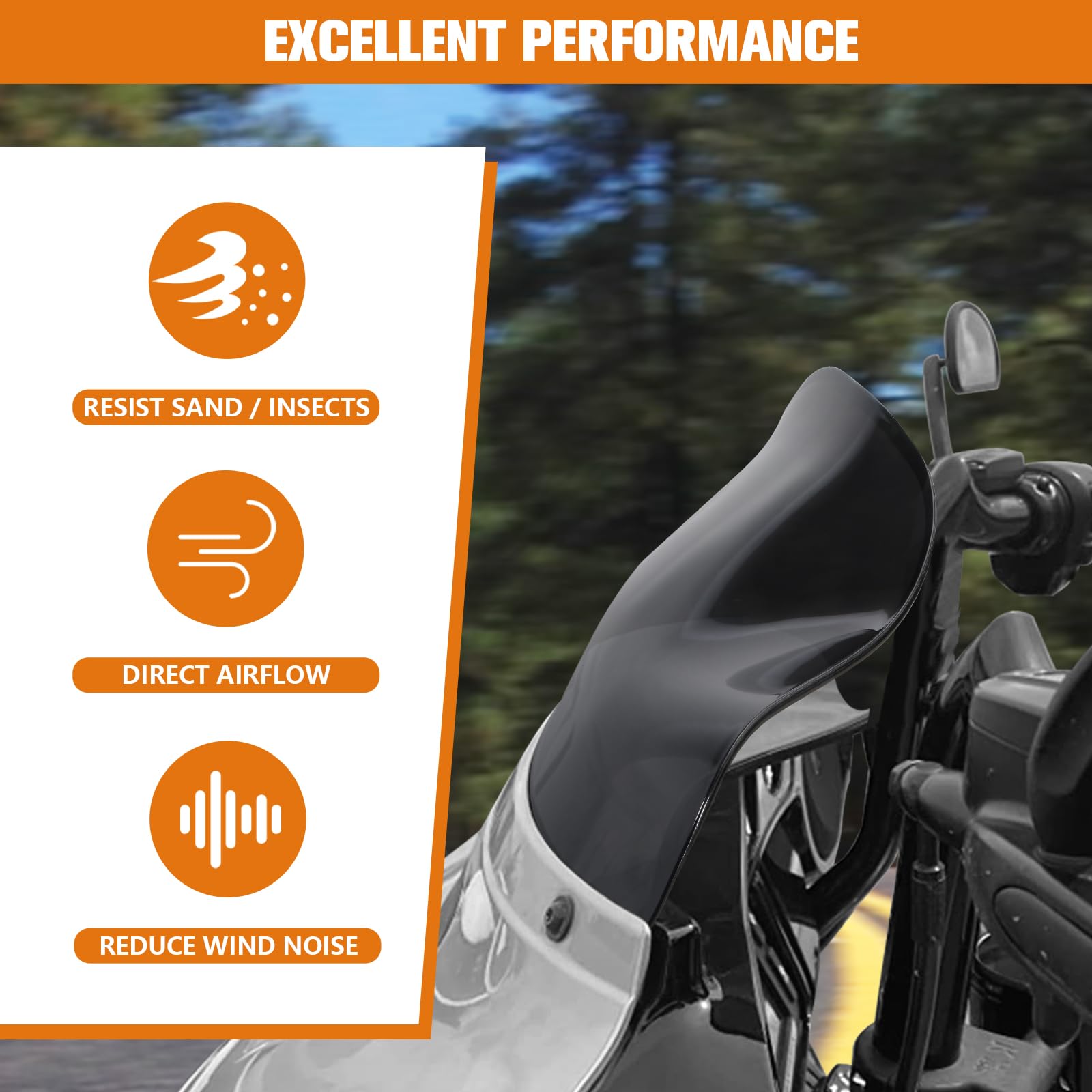Snapklik.com : 9" Black Wave Motorcycle Batwing Fairing Windshield ...