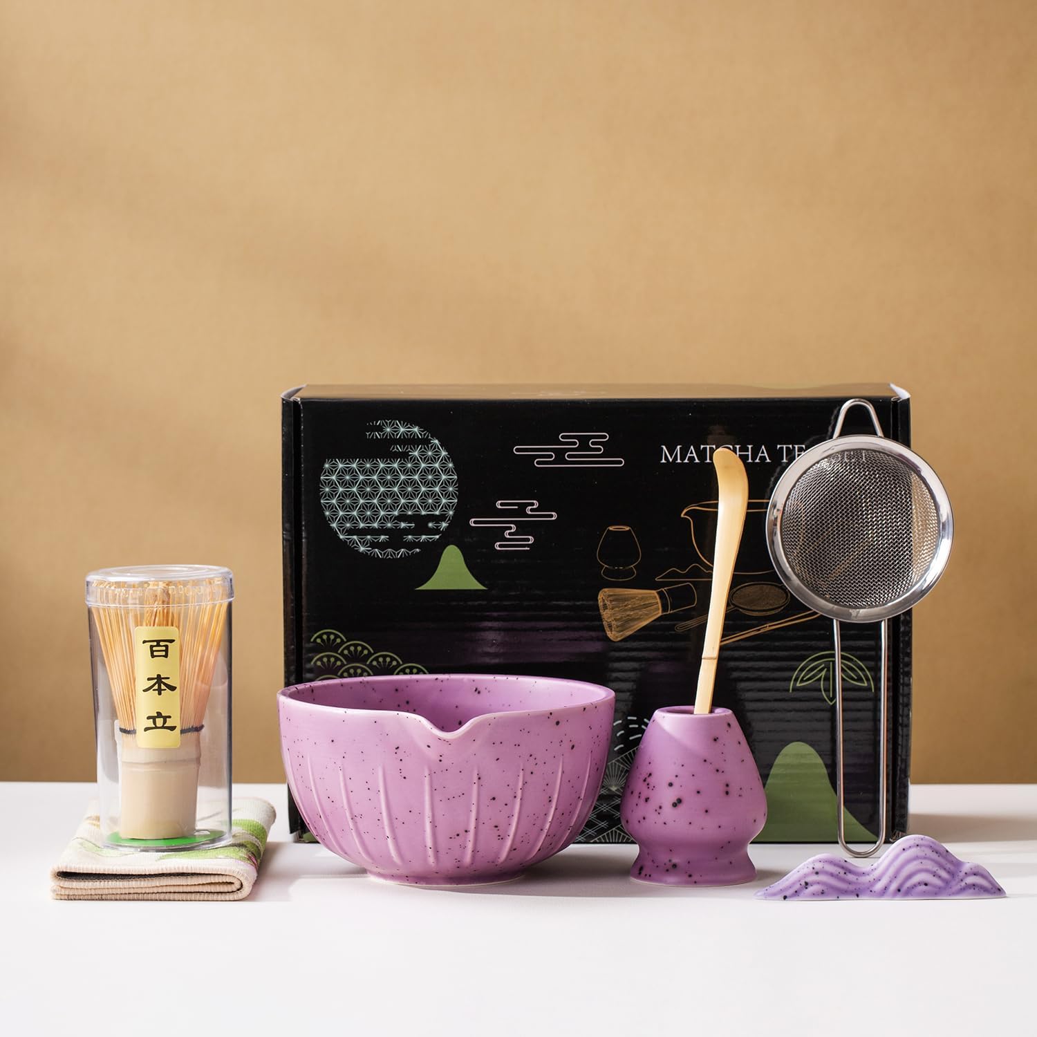 Amazon.com: 7Pcs Japanese Matcha Tea Set, Matcha Kit with Matcha Bowl ...