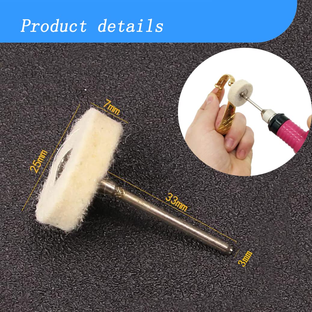 Snapklik.com : Luo Ke 20 Pack Compressed Wool Felt Polishing Wheel 1/8 ...