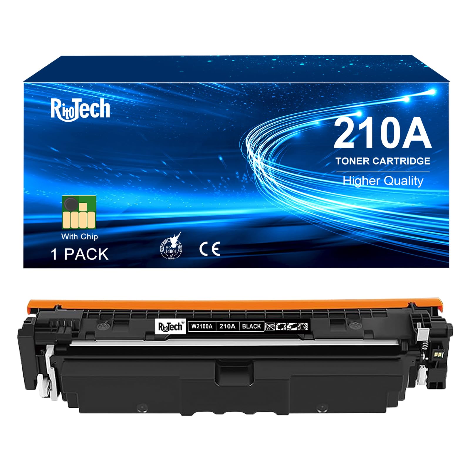 Amazon.com: RitoTech 210A 210X Black Toner Cartridge 1 Pack (with OEM ...