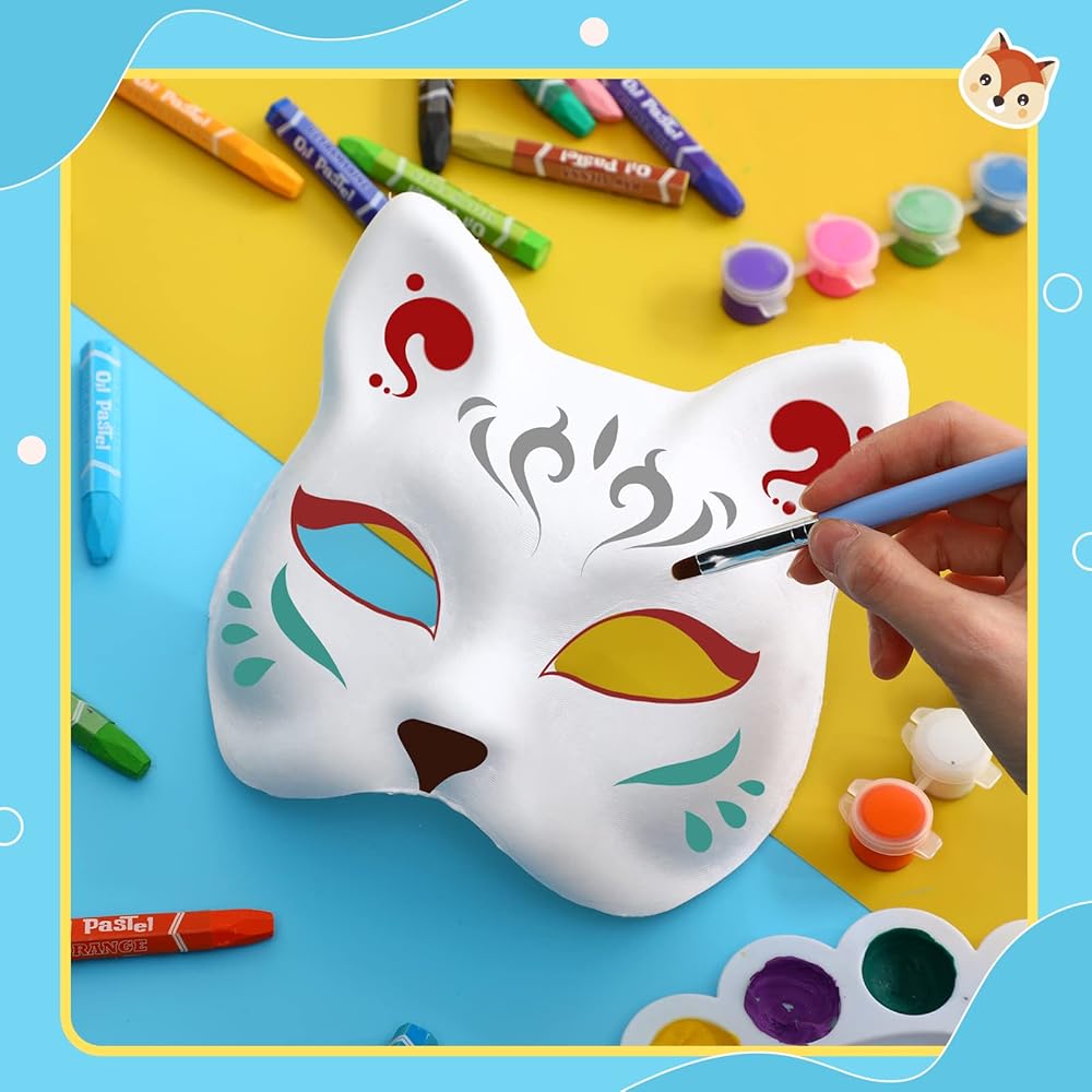 Cat Masks For Painting Paper Masks Cosplay 10 Pack DIY Cat Masks For ...