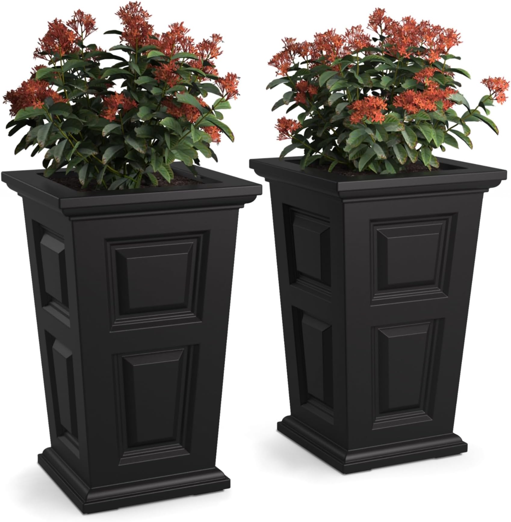 Amazon.com : Verel Modern Tall Outdoor Planters (Set of 2) - 28 Inch ...