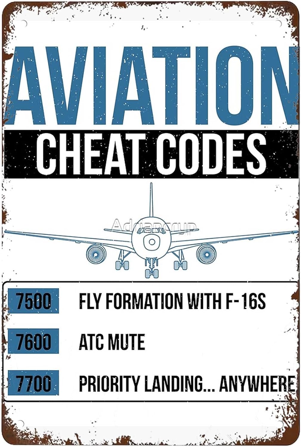Amazon.com: Funny Aviation Cheat Codes Fun ATC Pilot Geschenk Signs ...