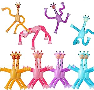 Amazon.com: 12PCS Telescopic Suction Cup Giraffe Pop Tubes, Toddler ...