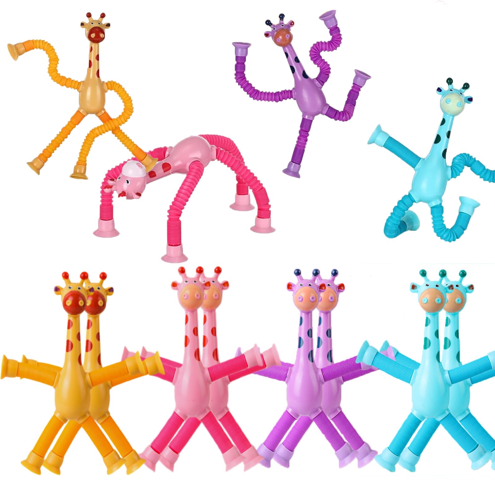 Amazon.com: 12PCS Telescopic Suction Cup Giraffe Toy,pop Tubes,Toys for ...